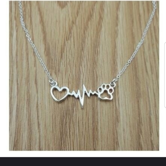 Jewelry | Super Cute Paw Print Lifelineheart Necklace | Poshmark
